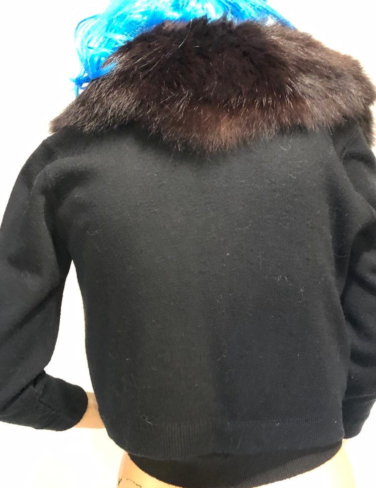 Vintage 1950's Orlon-Acrylic Black Cardigan Woman's | Etsy