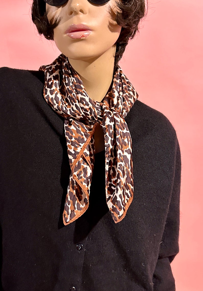 Vintage CLASSIC 1960's Green LEOPARD Print Scarf Made in - Etsy
