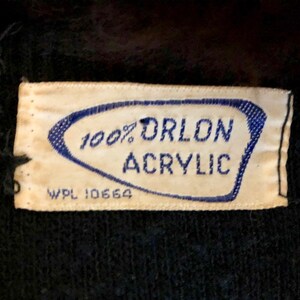 Vintage 1950's Orlon-acrylic Black Cardigan Woman's Sweater With Dark ...
