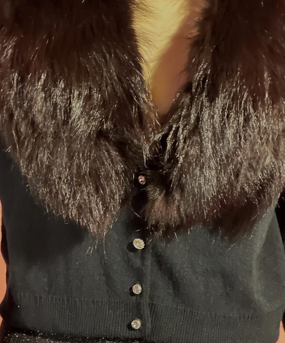 Vintage 1950's Orlon-Acrylic Black Cardigan Woman's S… - Gem