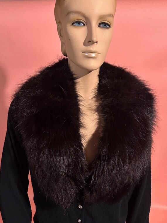 Vintage 1950's Orlon-Acrylic Black Cardigan Woman's S… - Gem