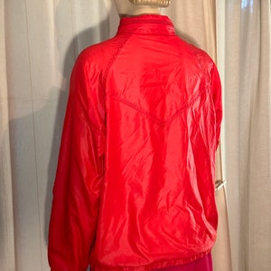 Vintage CATALINA Red Raincoat Windbreaker Jacket Zip Front, Hood in ...