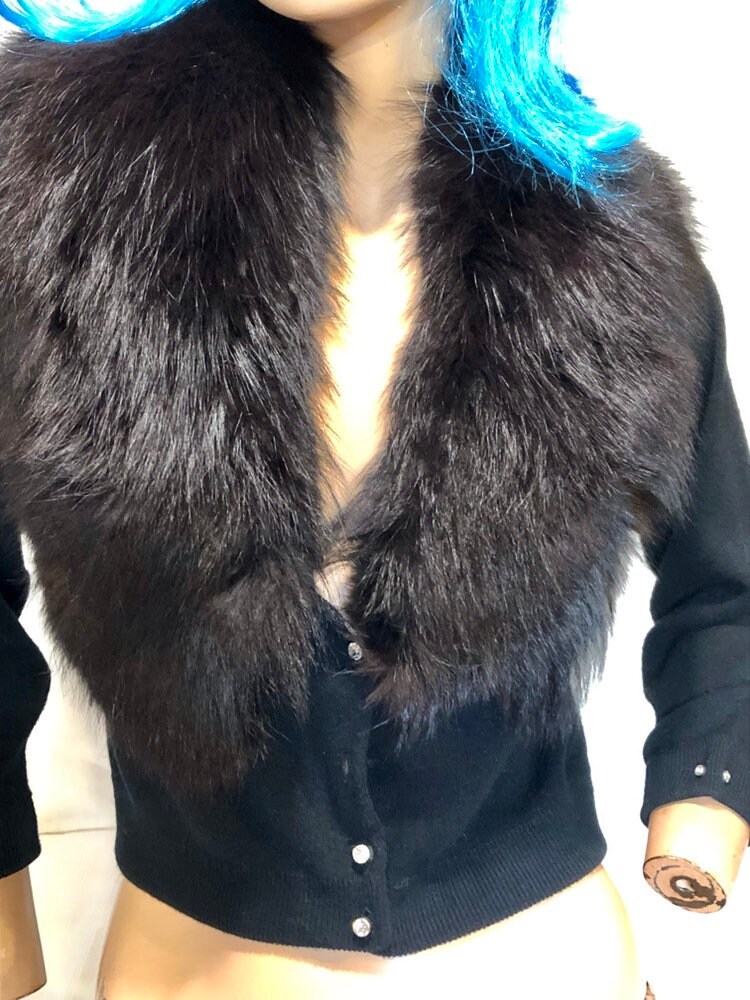 Vintage 1950's Orlon-Acrylic Black Cardigan Woman's | Etsy