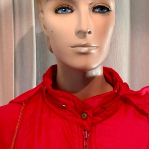 Vintage CATALINA Red Terrycloth Lined Raincoat, Hidden Hood - Etsy