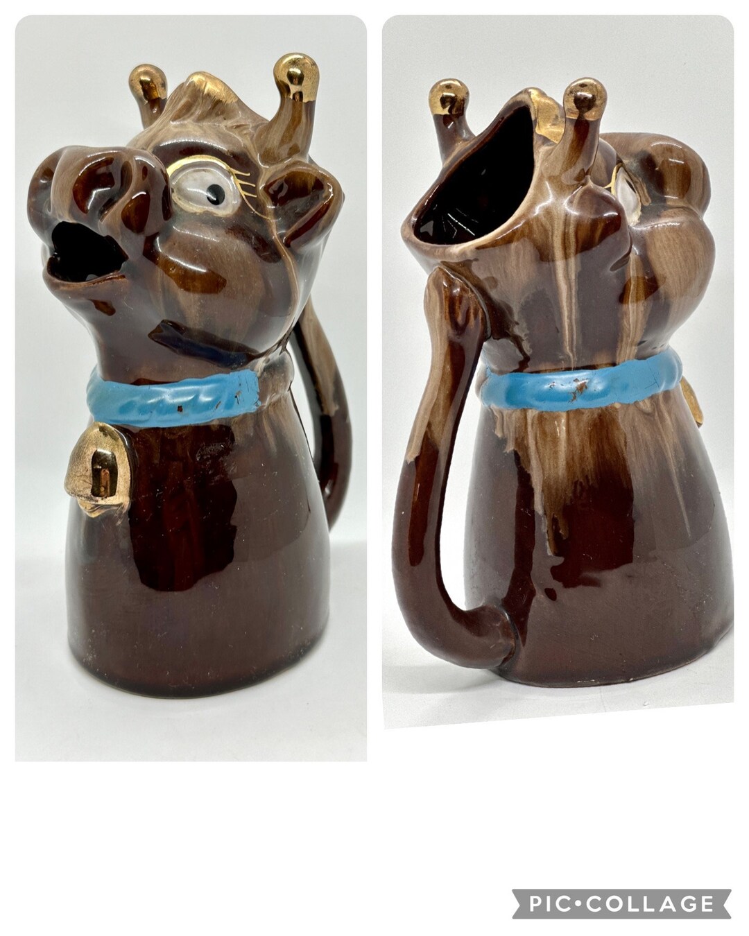 Very Cute Vintage Mid Century Bull Male Cow Milk Brown Drip Creamer ...