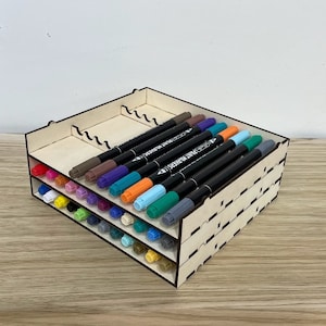 Stacking Trays for Markers, Pens, Pencils and More - Laser File - Etsy