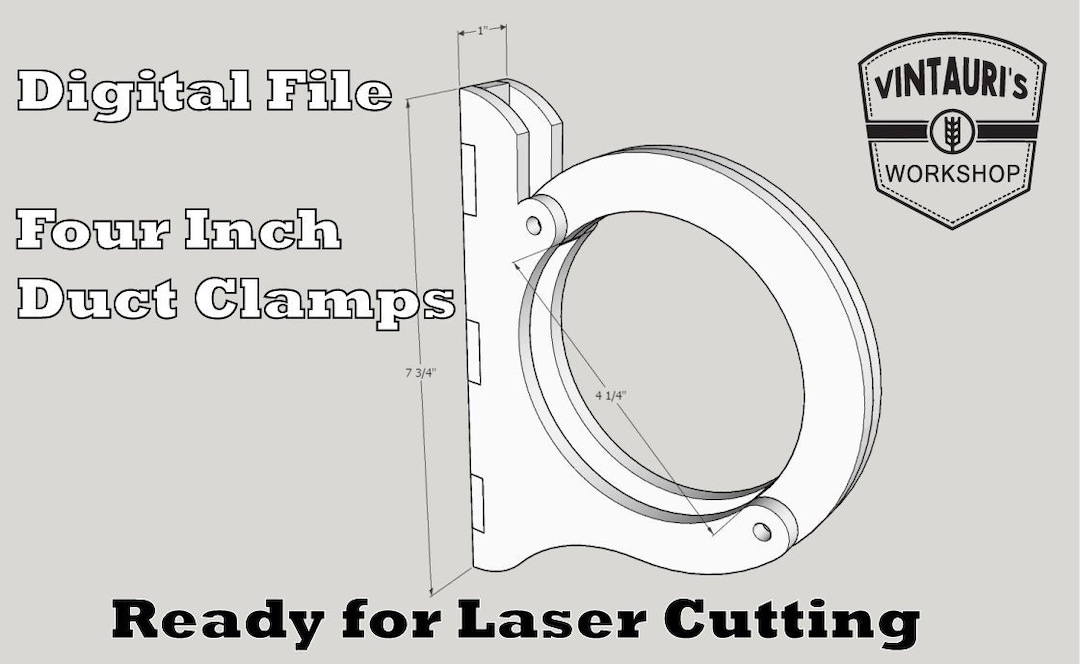 Four Inch Round Duct Brackets - Laser Ready File for 1/4" or 6mm ...