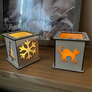Laser Cut LED Tea Light Lantern - Cut Files - Etsy