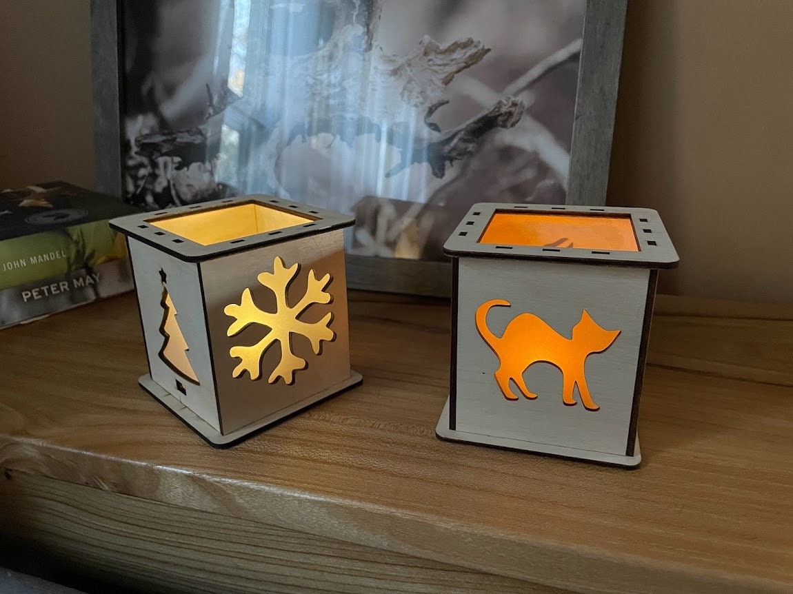 Laser Cut LED Tea Light Lantern Cut Files - Etsy