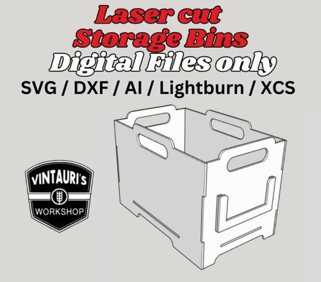 Digital Files for Laser Cut Stacking Storage Bins - Etsy