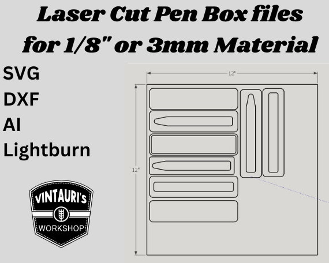 Laser Cut Pen Box Digital Files - Etsy