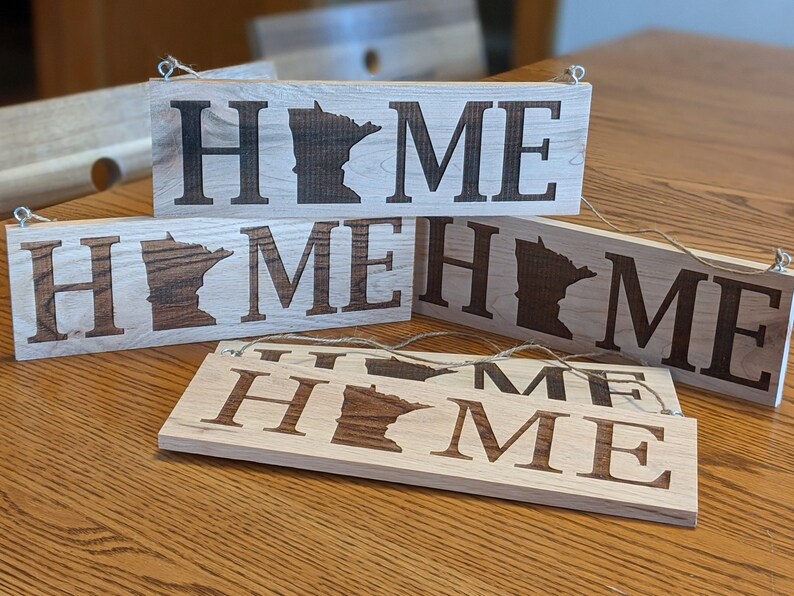 Minnesota Home Sign – Laser Engraved MN Wood Decor - Etsy