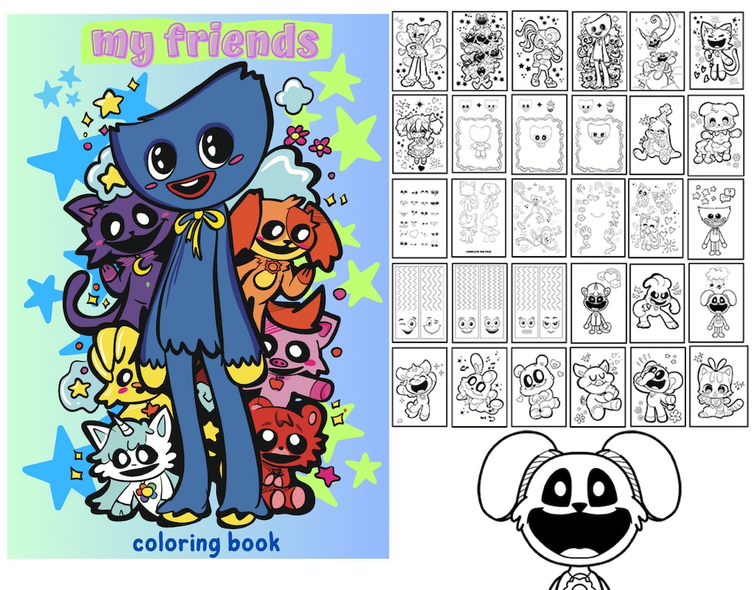 Poppy Playtime 31 PRINT YOURSELF Colouring Pages, Craftycorn, Bearhug ...