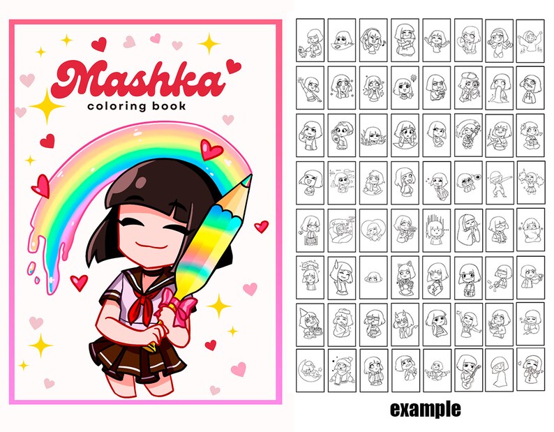 Mashka 78 PRINT YOURSELF Colouring Pages - Etsy
