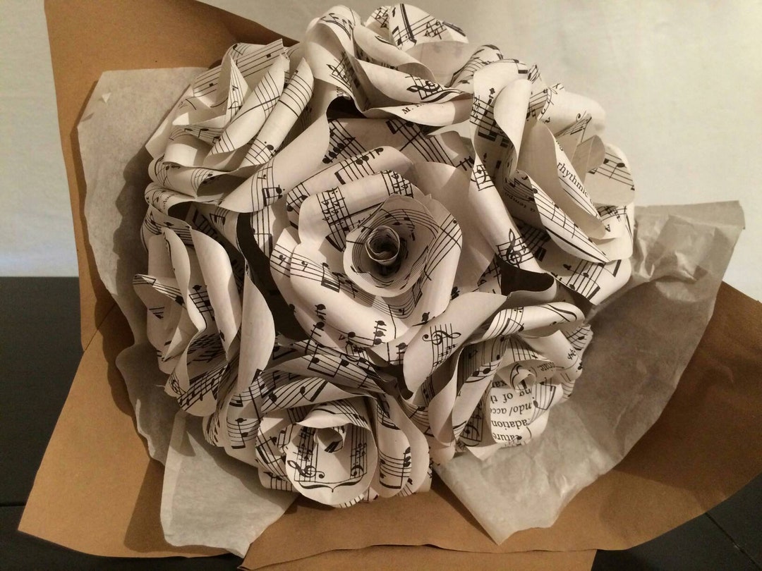 Paper Flower Bouquet / Music Flowes / Paper Flowers - Etsy