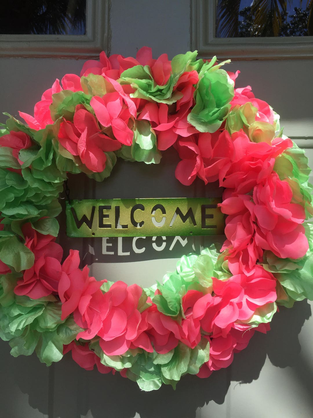 Bright Pink Floral Bougainvillea Welcome Wreath - Etsy