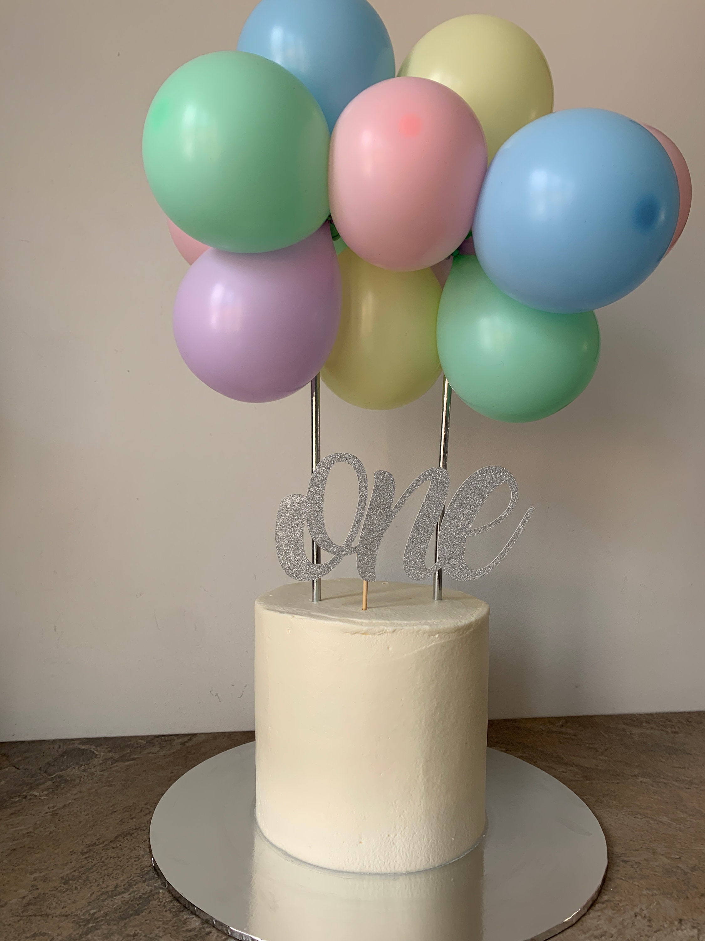 Pastel Balloon Cake Topper. Mini Bunting Banner Garland Party | Etsy