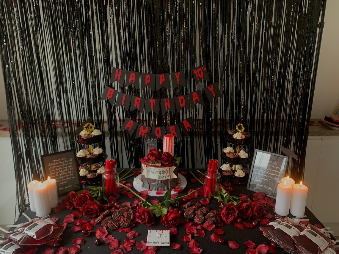 Vampire Diaries Themed Birthday Banner Vampire Diaries Party - Etsy UK