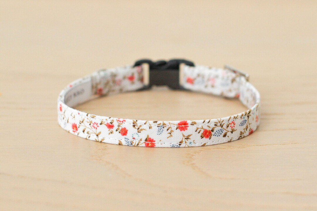 Cat Collar - "rose Garden" - Red Rose Cat Collar / Breakaway or Non ...