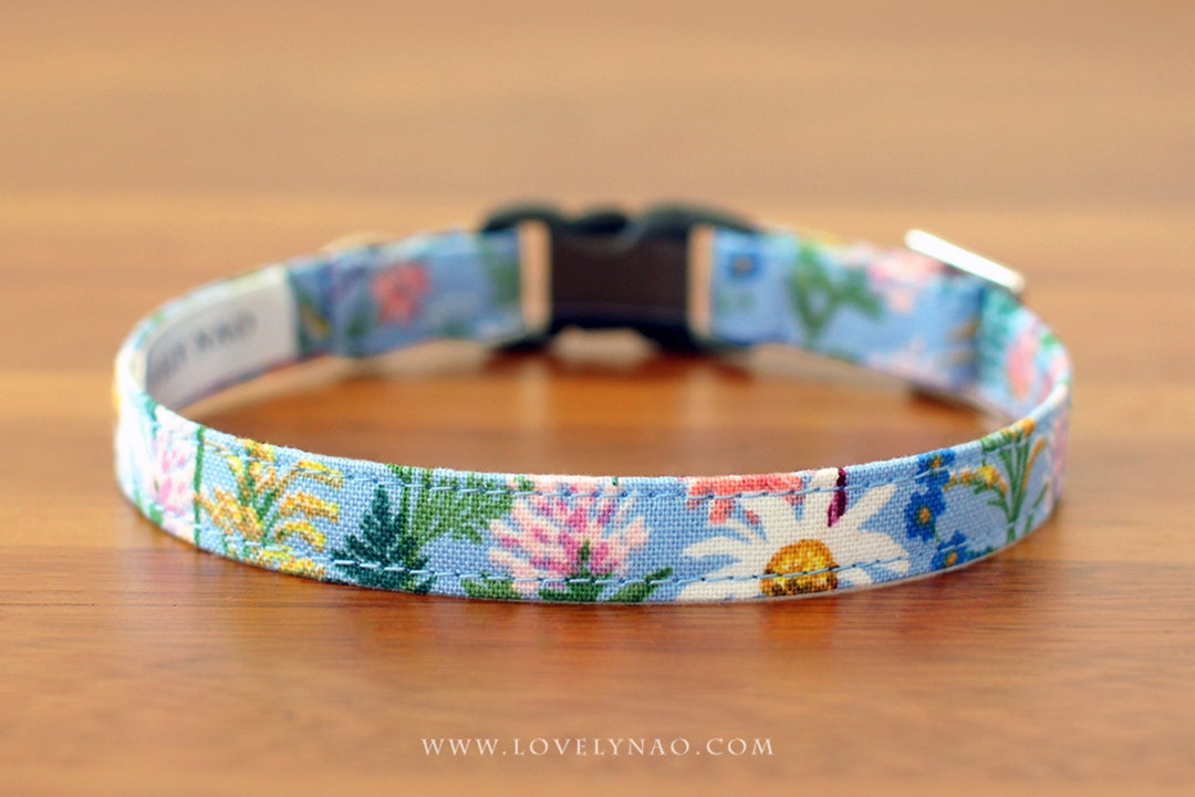 Wildflowers Cat Collar Blue / Rifle Paper Co® Cat Collar - Etsy
