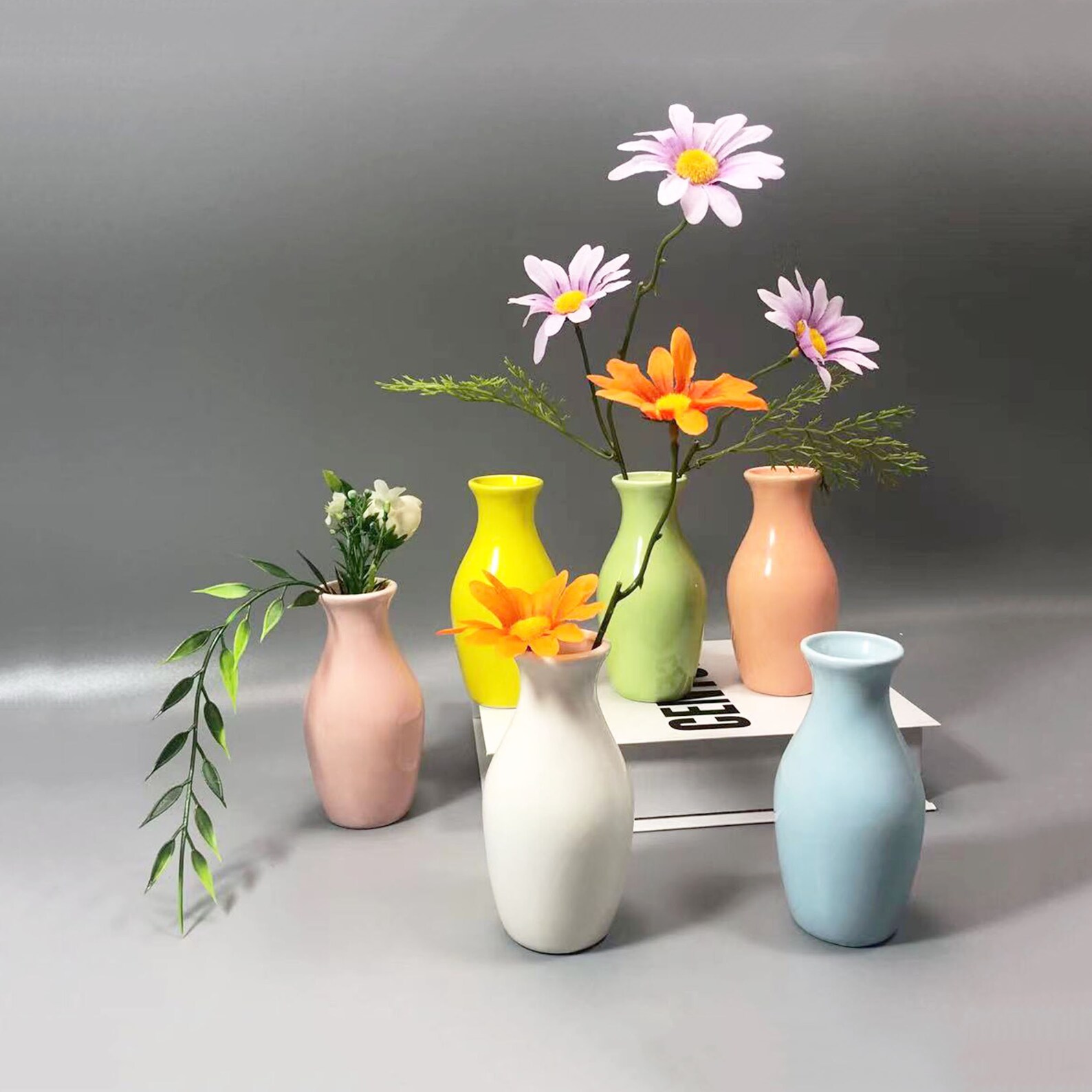 Pastel Mini Ceramic Bud Vases Furnishing Cute Centerpieces - Etsy