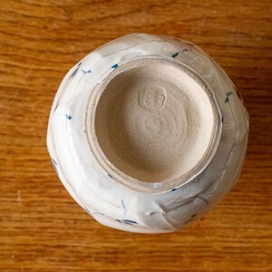 Handcrafted Faceted Pottery Bottle With Blue Leaf Design #1 - Etsy