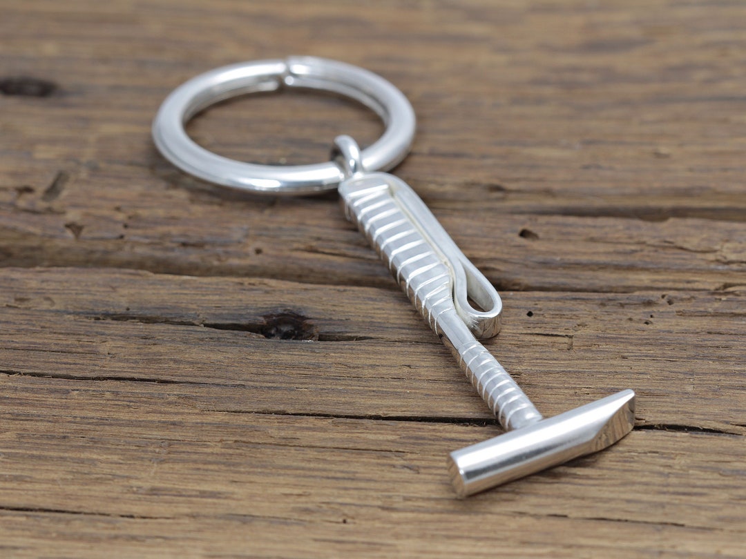 Polo Mallet Key Ring-sterling Silver Polo Mallet-polo Key Chain-polo ...