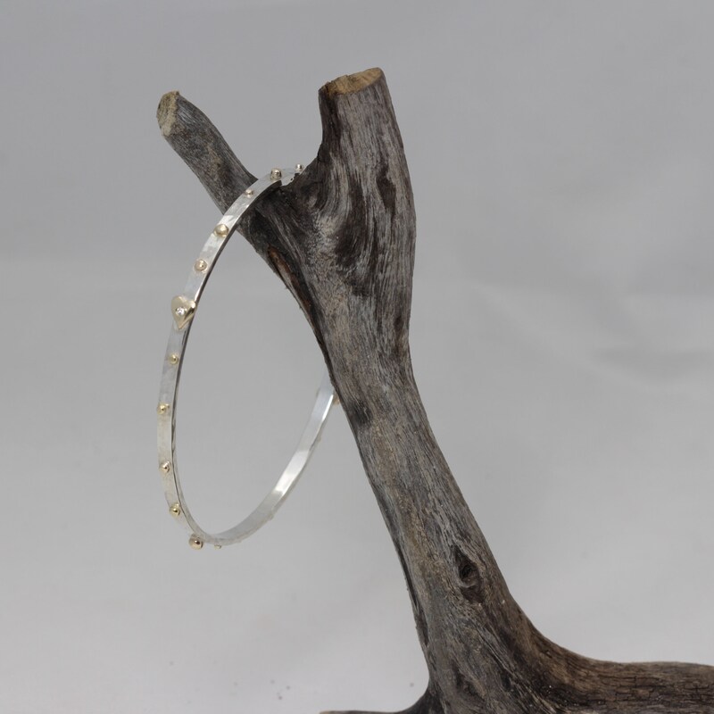 Mixed Metal Bangle - Etsy