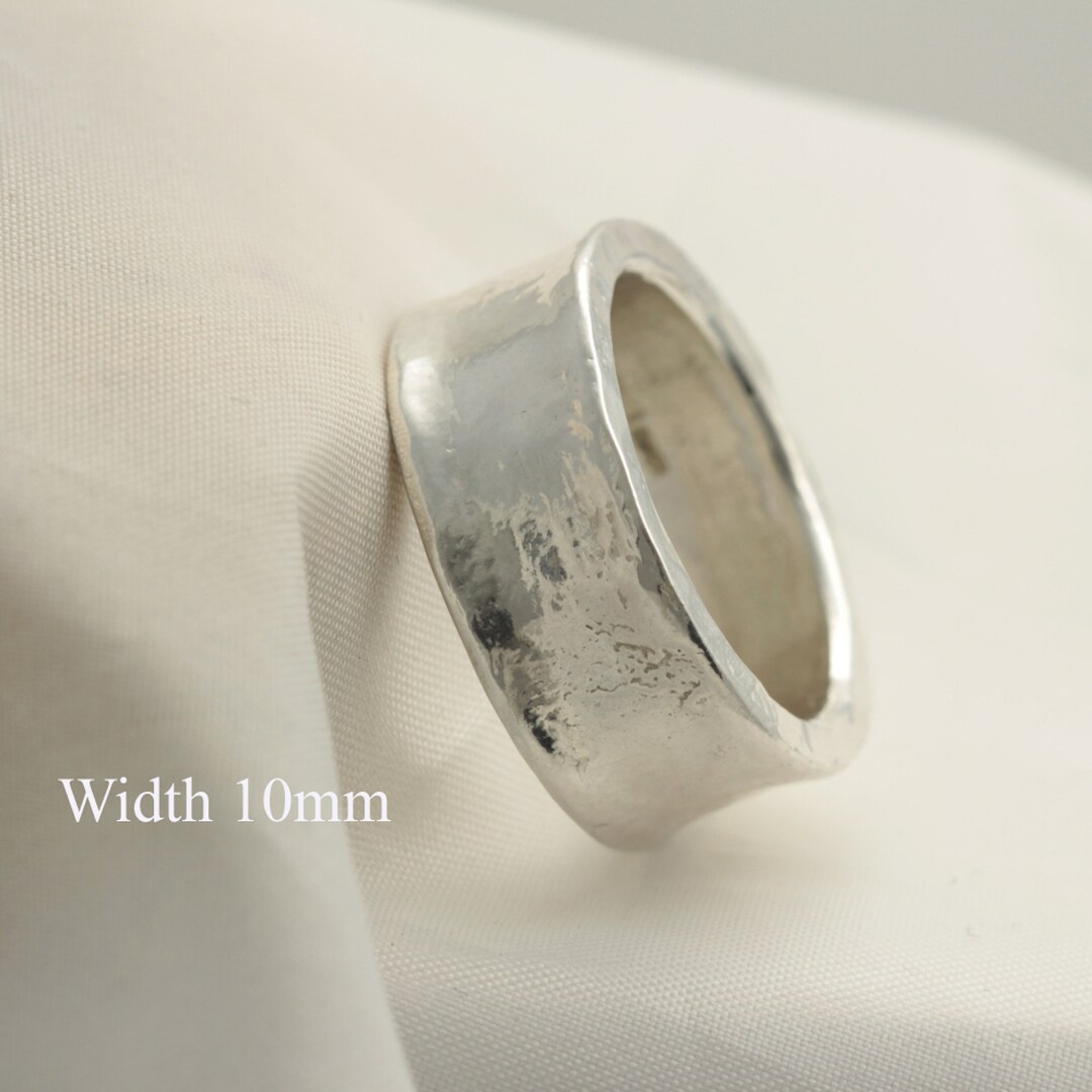 Heavy Silver Band-solid Silver-reticulated Finish-large Heavy Band-wide ...