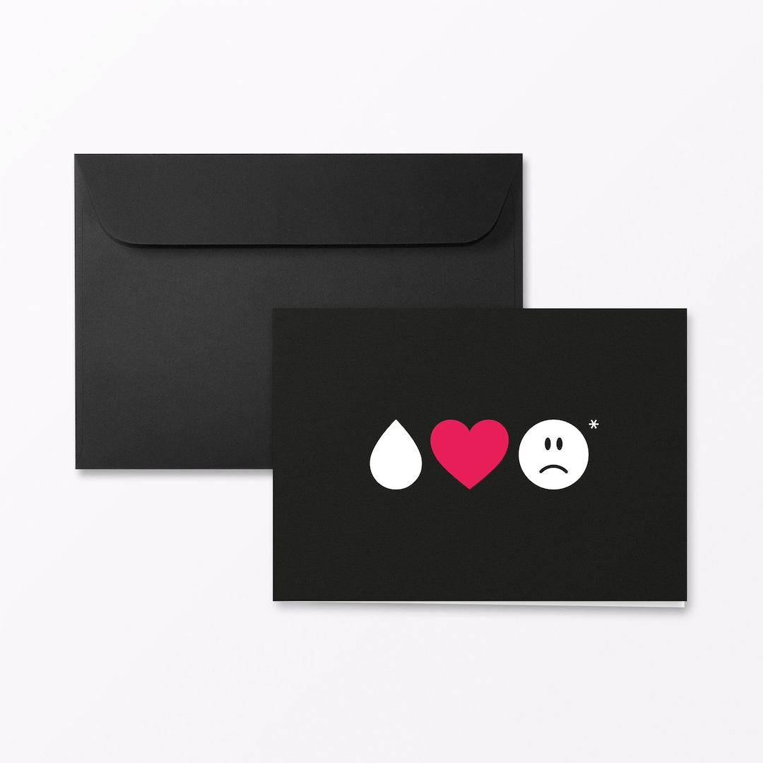 Mourning Card infinitely Sad Emoji Folding Card A6 Across Incl ...