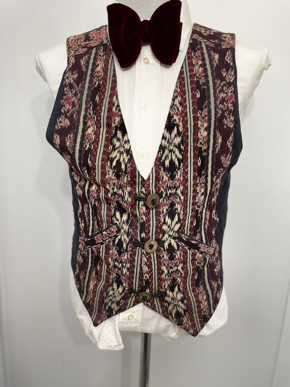 Rare Vintage Edwardian Colourful Ultra Blend Vest Wai… - Gem