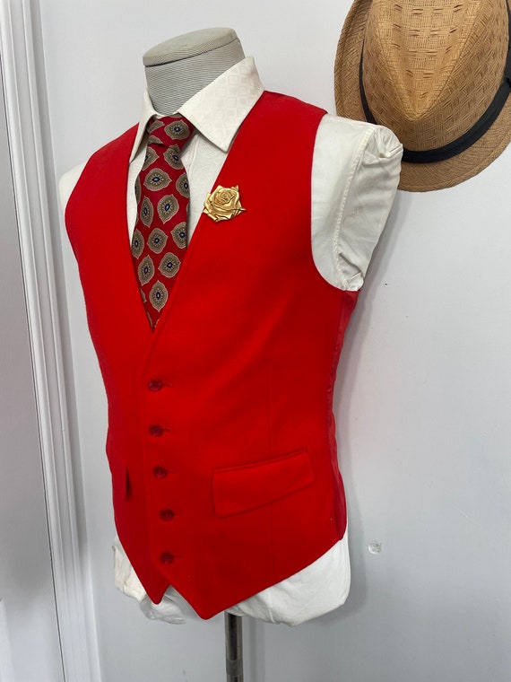 Rare / One of its kind /Vintage Wool Red colored Vest… - Gem