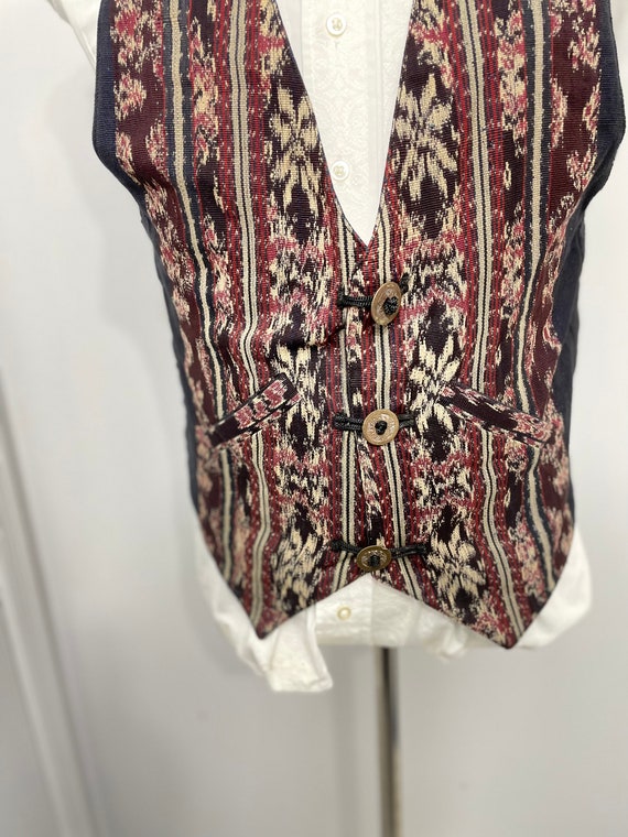 Rare Vintage Edwardian Colourful Ultra Blend Vest Wai… - Gem