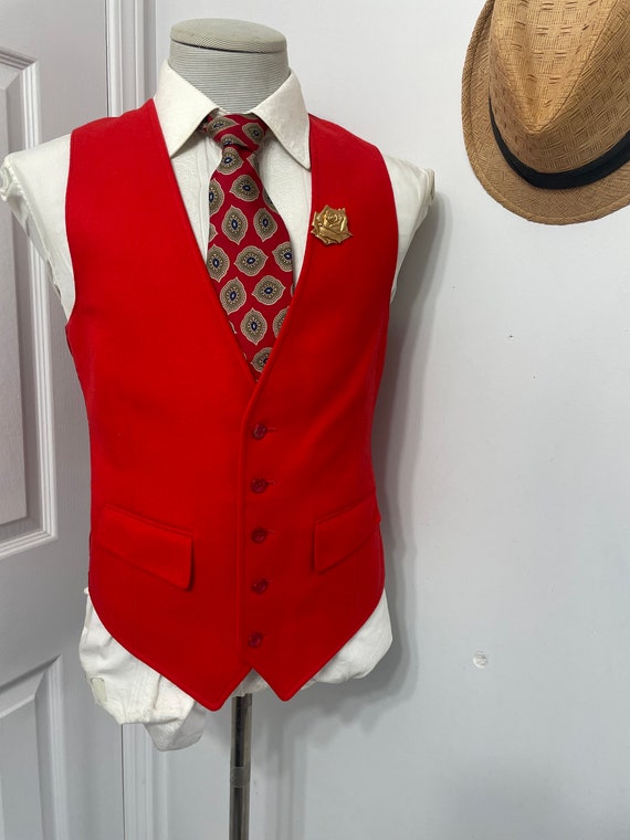 Rare / One of its kind /Vintage Wool Red colored Vest… - Gem