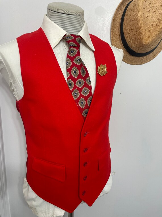 Rare / One of its kind /Vintage Wool Red colored Vest… - Gem