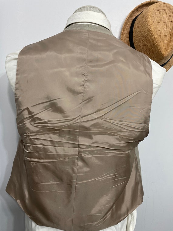 1960s / Trad Vintage Wool Blend Beige Cream Slanted V… - Gem