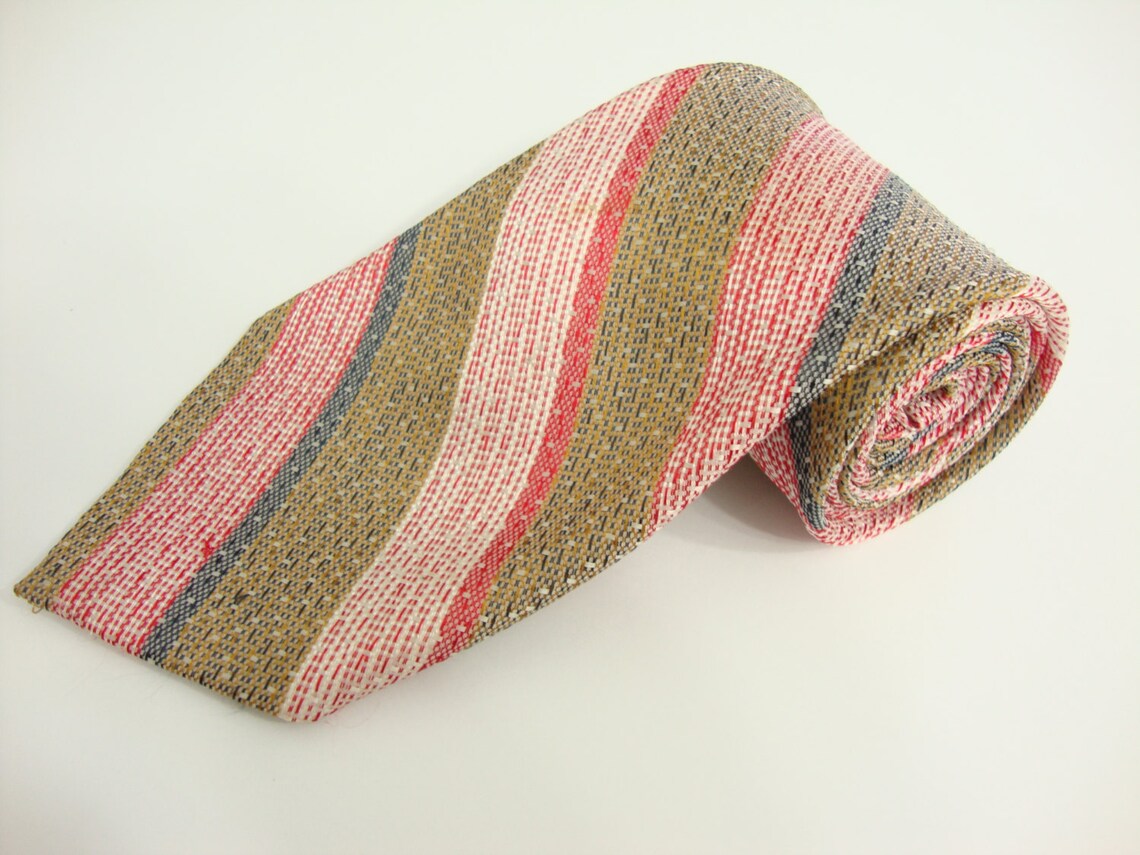 Classic Regimental // Repp Tie // Stripe Necktie // Mens Tie // Pink ...