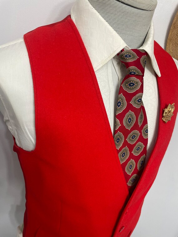 Rare / One of its kind /Vintage Wool Red colored Vest… - Gem