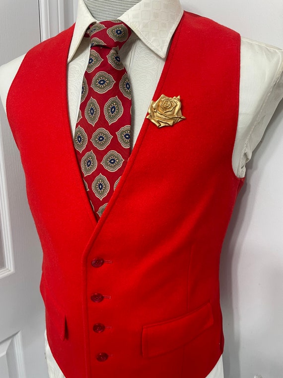 Rare / One of its kind /Vintage Wool Red colored Vest… - Gem
