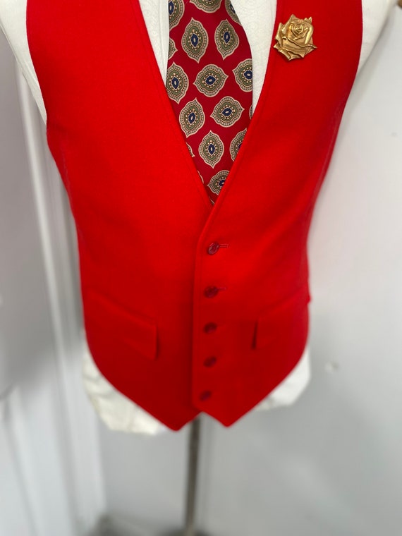 Rare / One of its kind /Vintage Wool Red colored Vest… - Gem