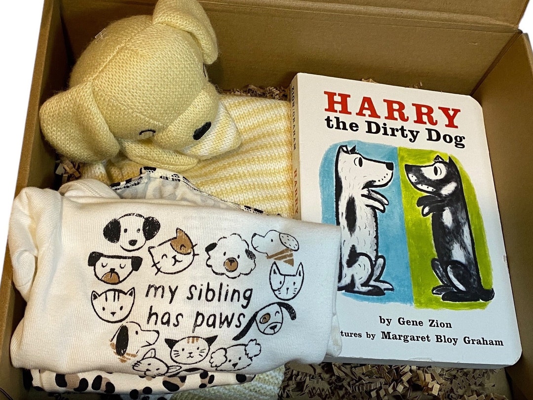 Baby Shower Gift Basket, Baby Girl Dog Themed Gift Box, Animal Newborn ...