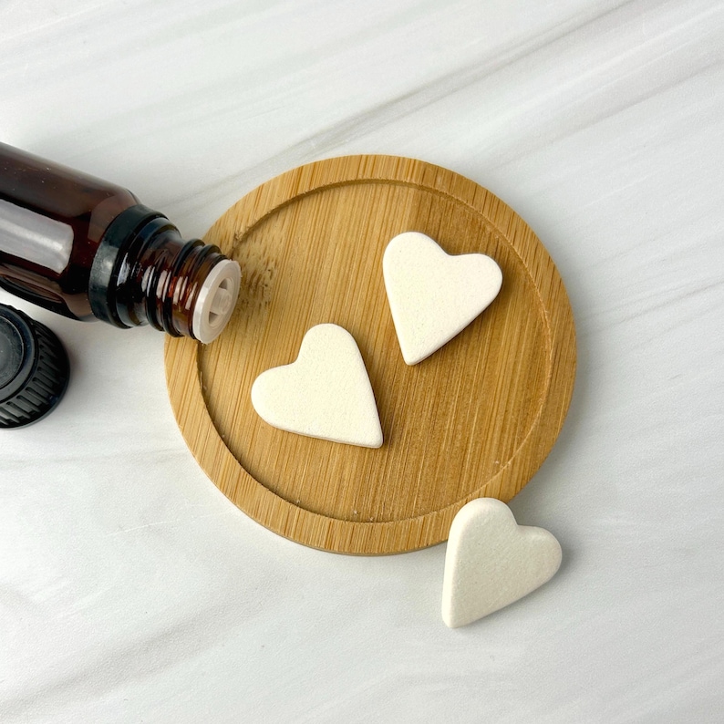 Clay Essential Oil Diffuser Stones: Heart or Star Desk Decor - Etsy