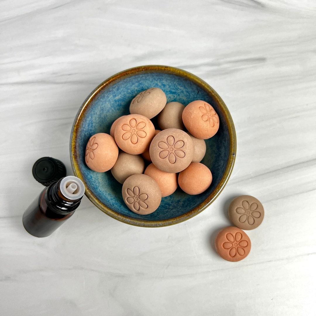 Terra-cotta Essential Oil Diffuser Stones: Aromatherapy Desk Decor ...