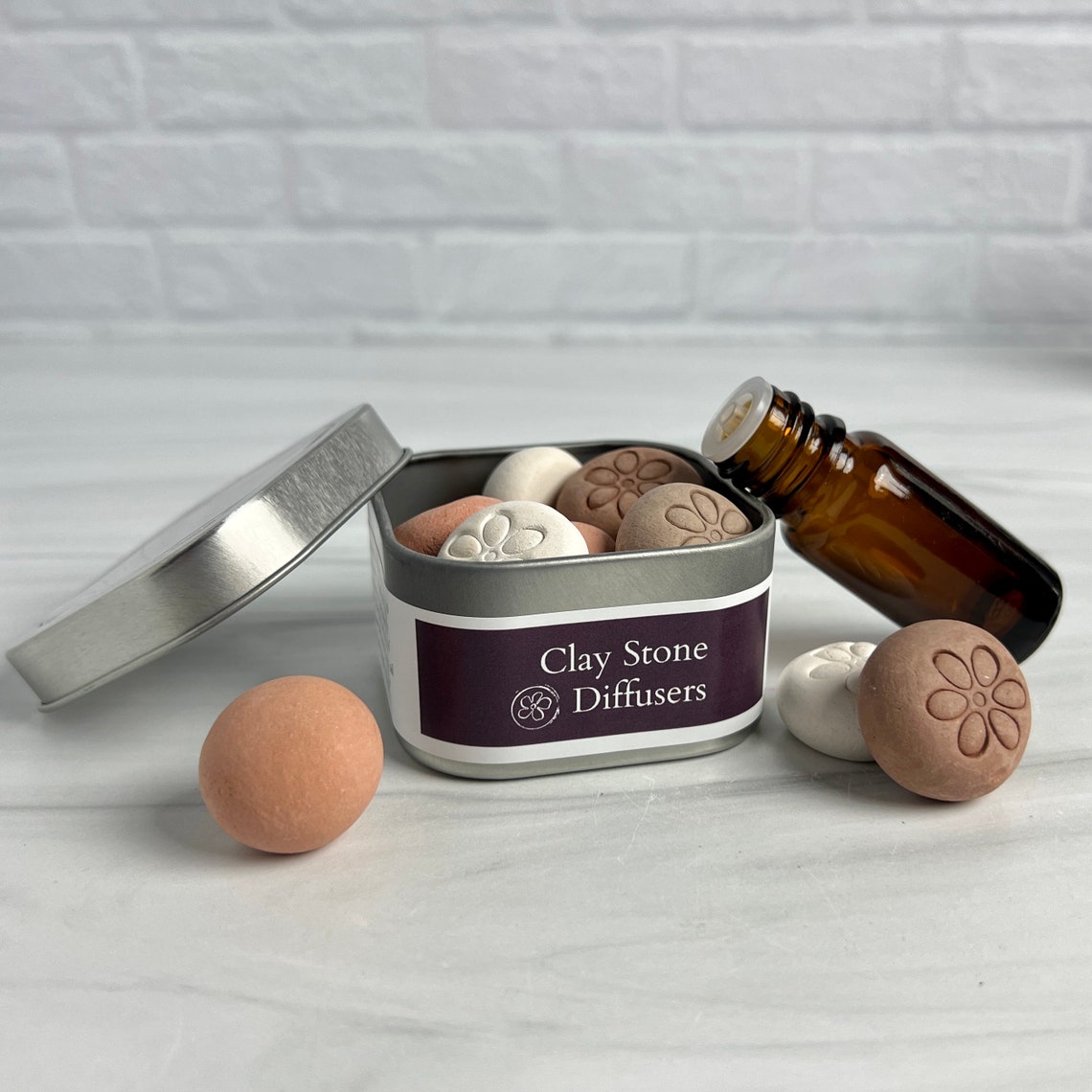 Essential Oil Clay Diffuser Stones Tin: Desk, Car, or Bathroom Decor - Etsy