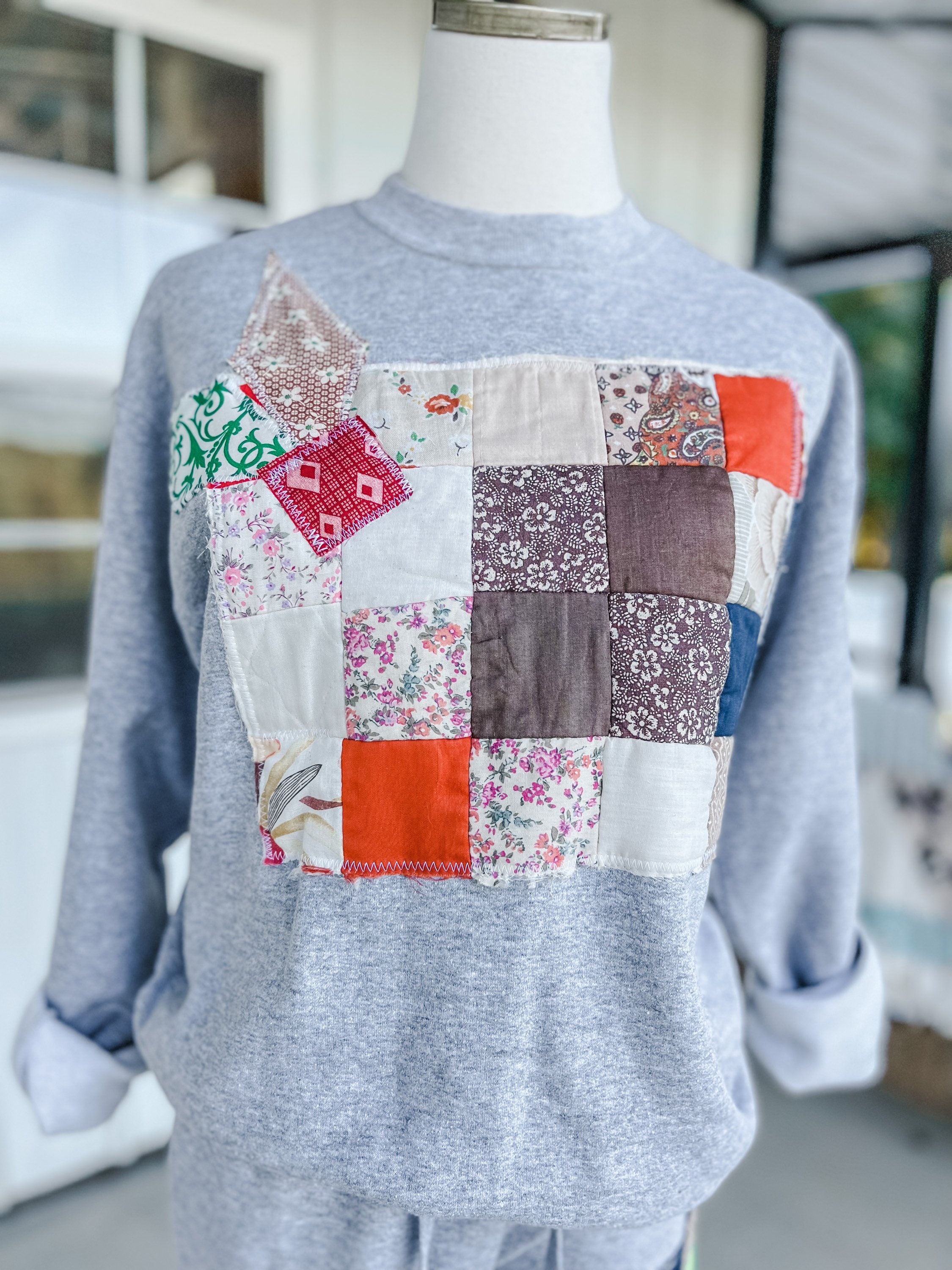 Quilted Sweatshirt - Etsy