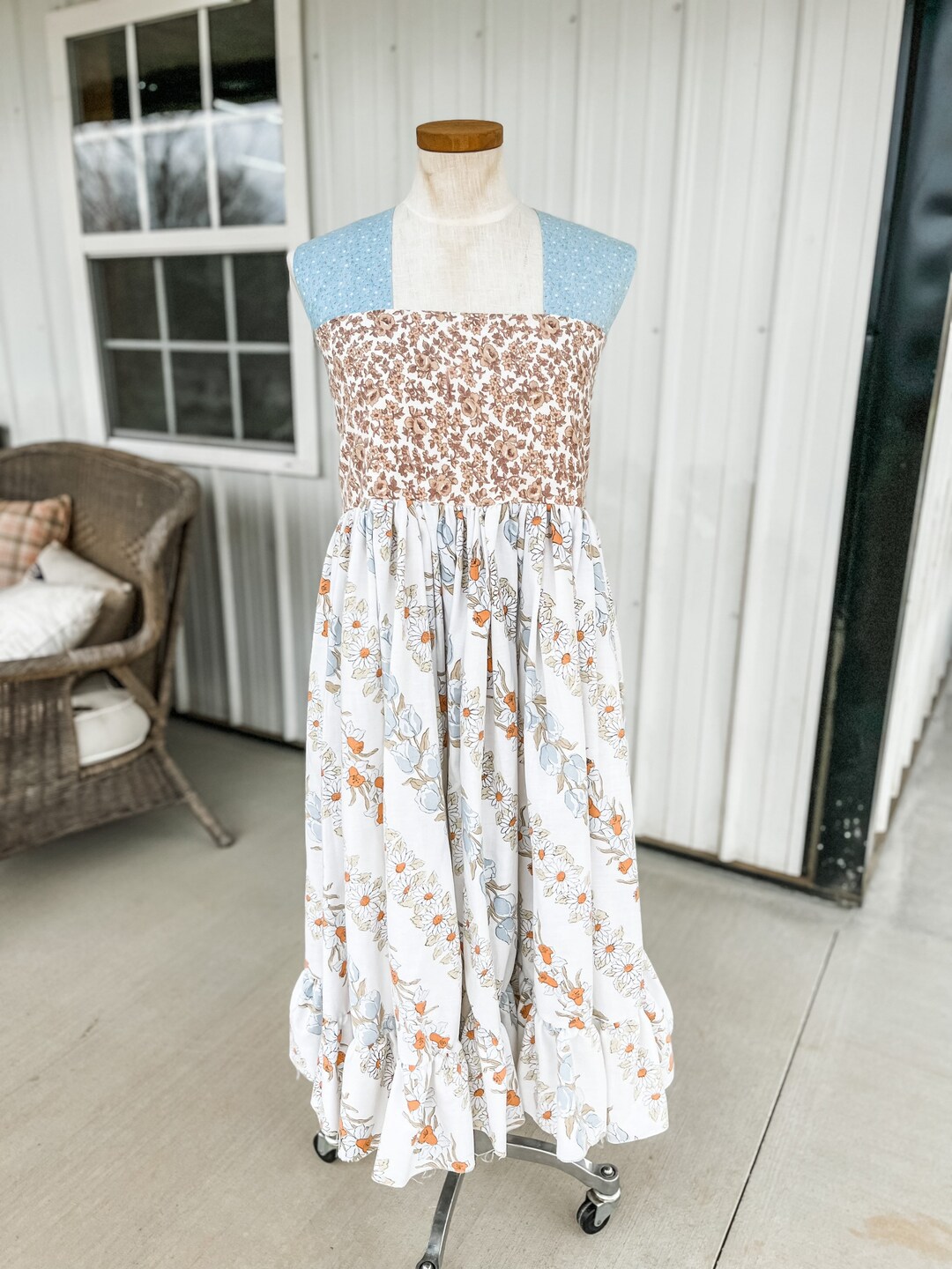 Handmade Vintage Textile Corset Back Dress - Etsy