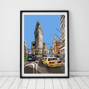 Flatiron Building, Manhattan, New York City, America Illustration Art ...