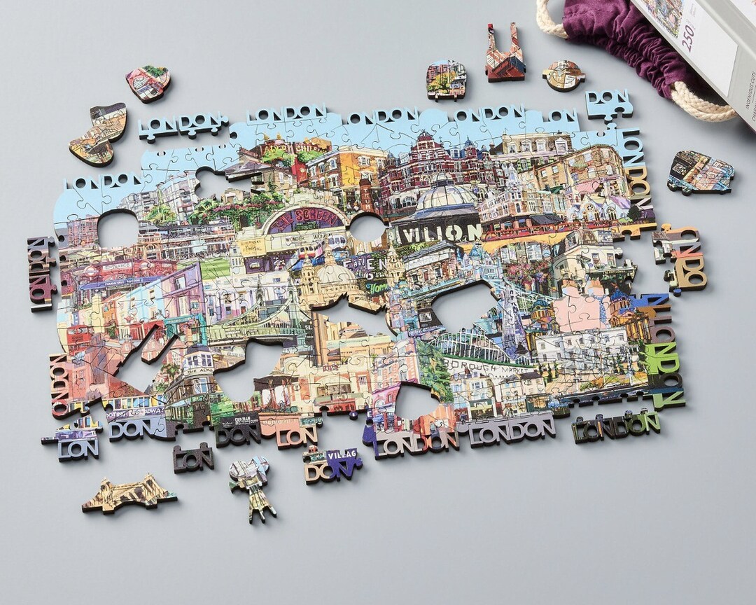 London Map Wooden Jigsaw Puzzle - Etsy