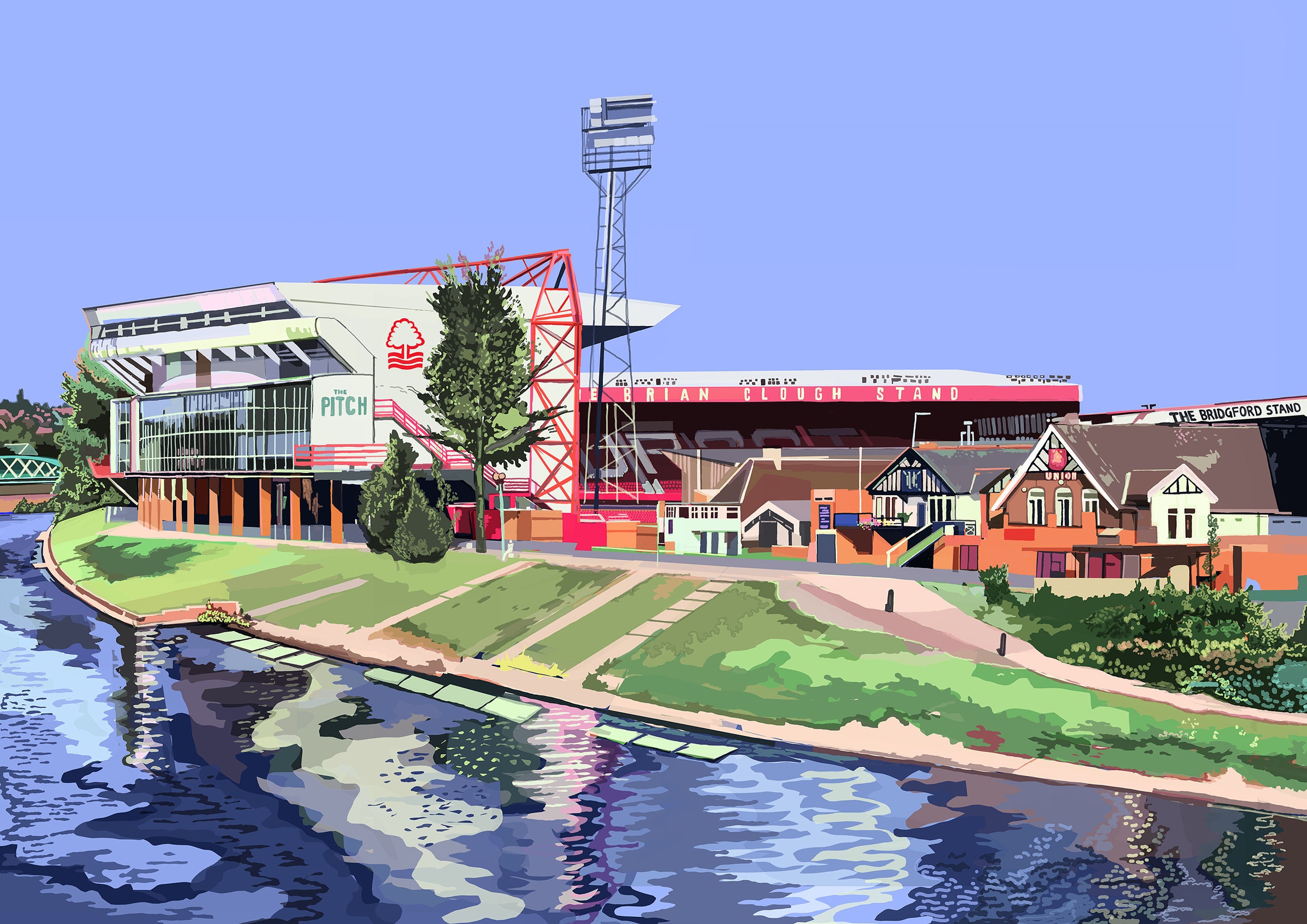 The City Ground, Nottingham Forest FC Stadium Illustration Art Print - Etsy