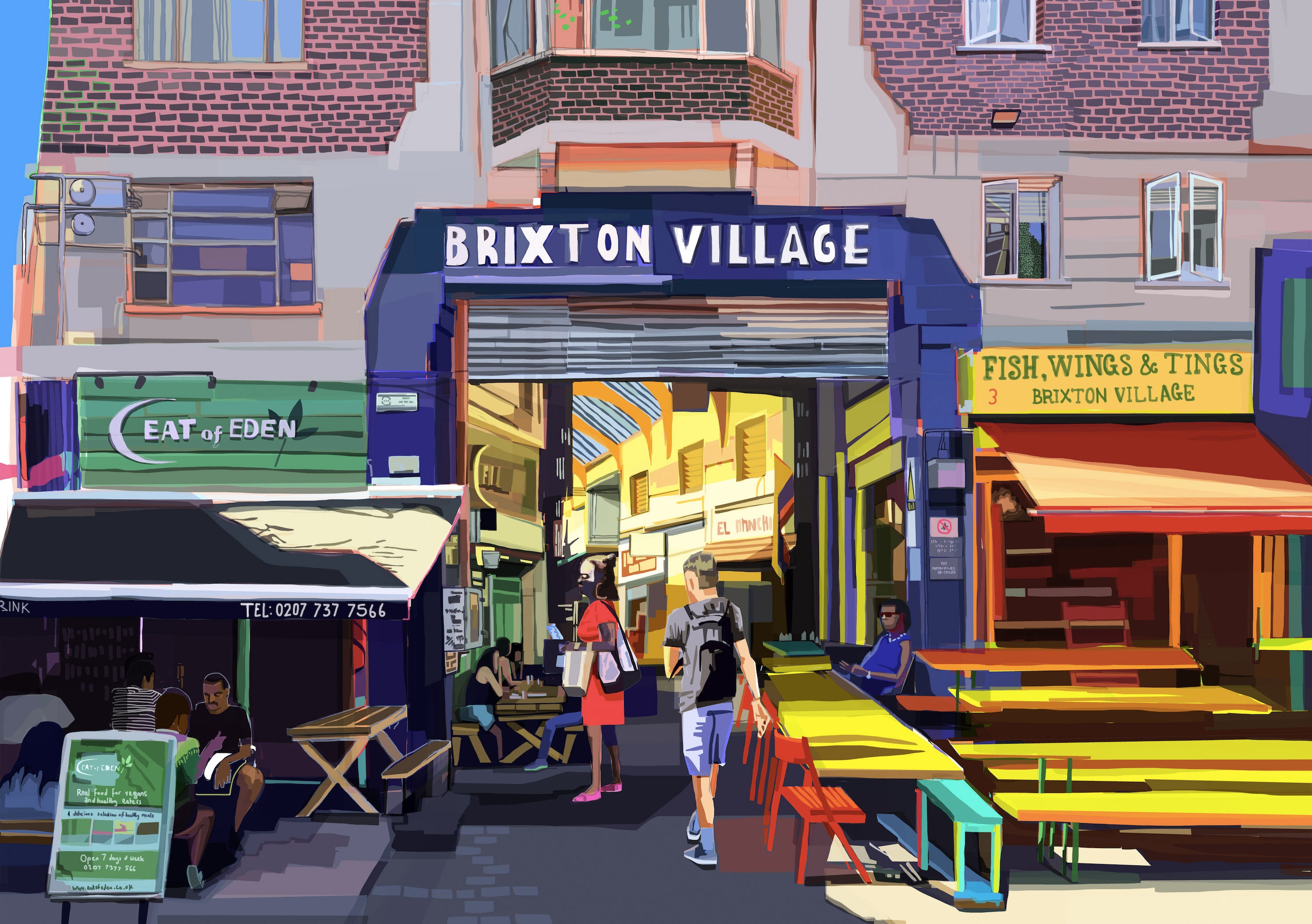 Brixton Village Entrance Coldharbour Lane South London Print - Etsy UK